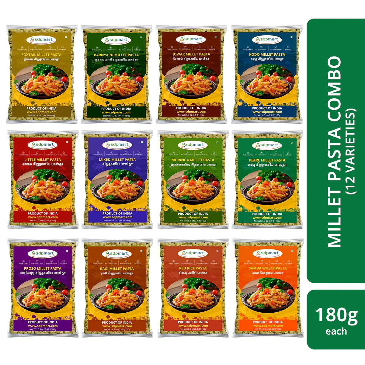 Millet Pasta Combo - 12 Packets – AVMMart